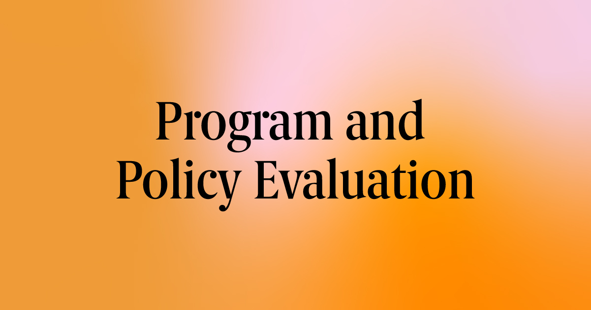 Program and Policy Evaluation - Fors Marsh